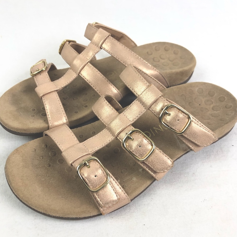 Vionic Misa Slide Sandal Shoes Metallic Pink - Gem